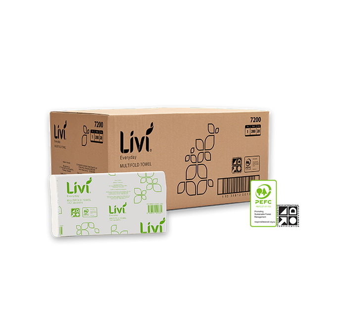 LIVI EVERYDAY/BASICS 1PLY MULTIFOLD HAND TOWEL (7200)