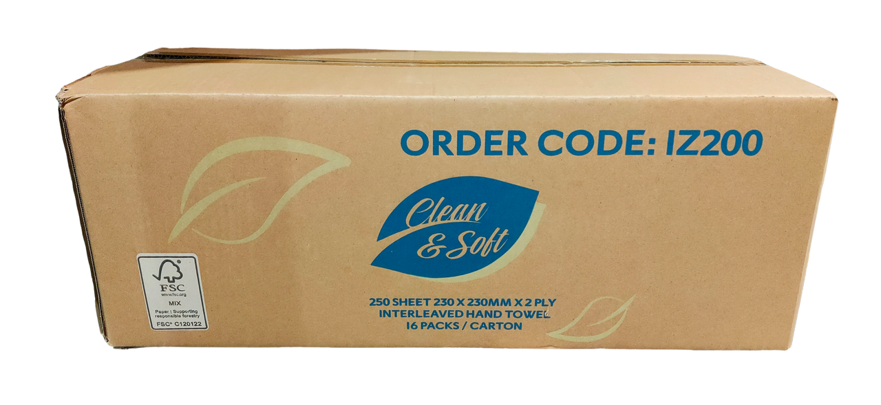 CLEAN AND SOFT 2 Ply Executive Interfold Hand Towel 23x23cm Carton of ...